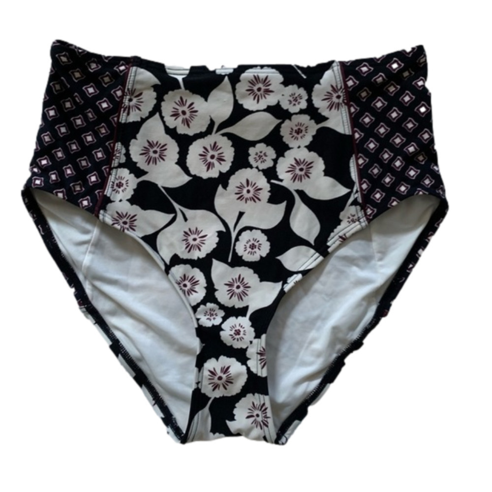 Kate Spade Black White Floral Bikini High Rise Swimsu… - Gem